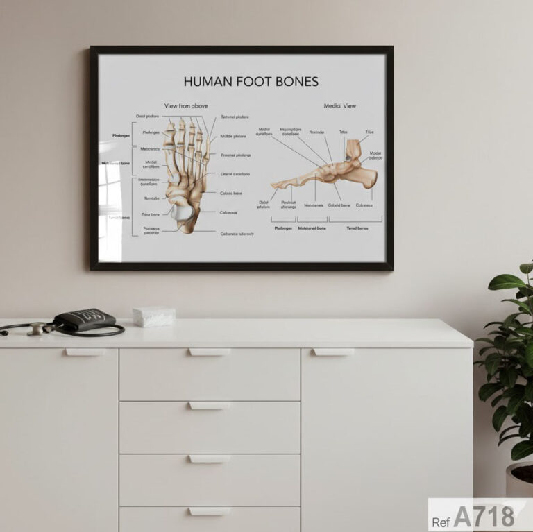 Tableau décoratif anatomie du pied humain, cabinet de santé ...